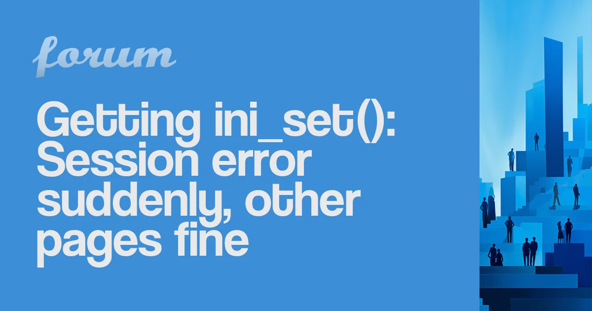 Getting Ini Set Session Error Suddenly Other Pages Fine — Nette Framework Forum