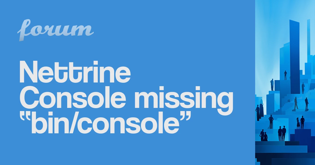Nettrine Console missing “bin/console” — Nette Framework forum