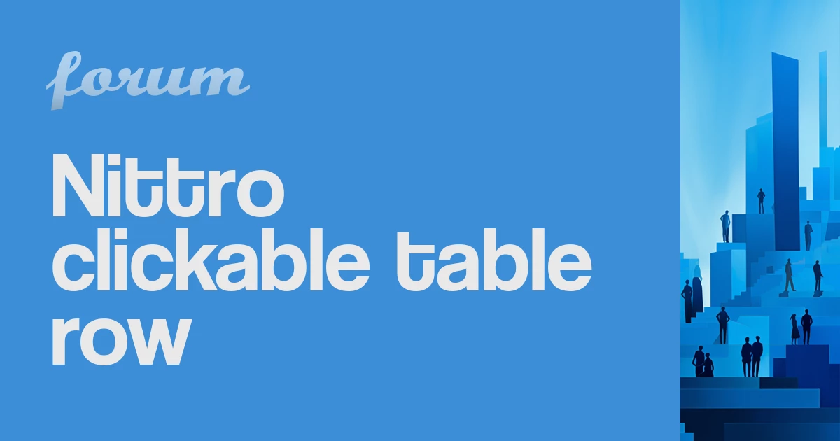 Nittro clickable table row — Nette Framework forum