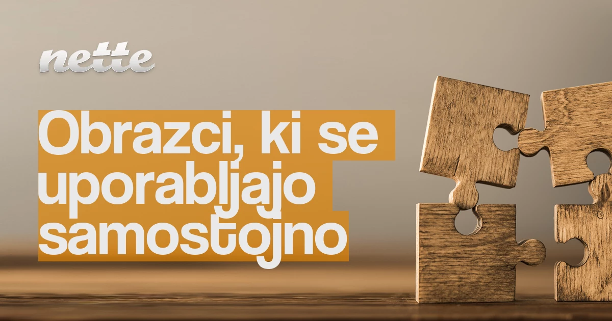 Obrazci, ki se uporabljajo samostojno – Nette Dokumentacija